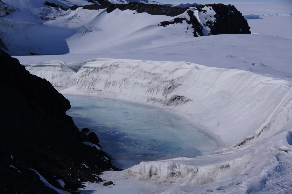 Icy pool at Cape Evans | Antarctic Heritage Trust