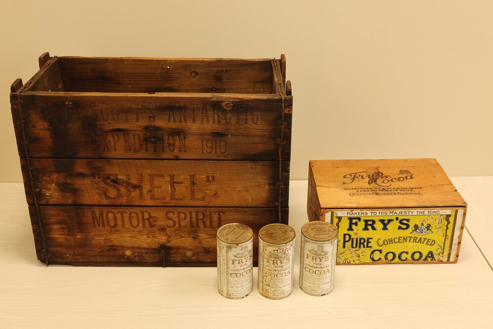 Shell Motor spirits and Fry's Cocoa boxes before repatriation ...
